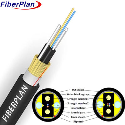Kevlar Parellel FRP Strengthen Duct 1 2 4 Core Fiber Optic Cable