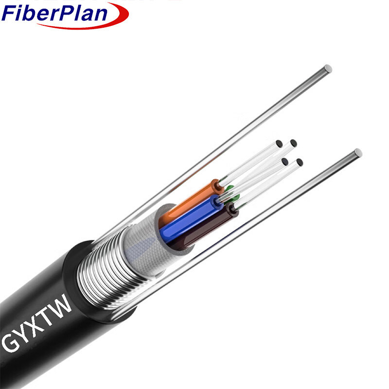 Outdoor Armored Single Multi Mode G652D Duct Fiber Optic Cable Black ...