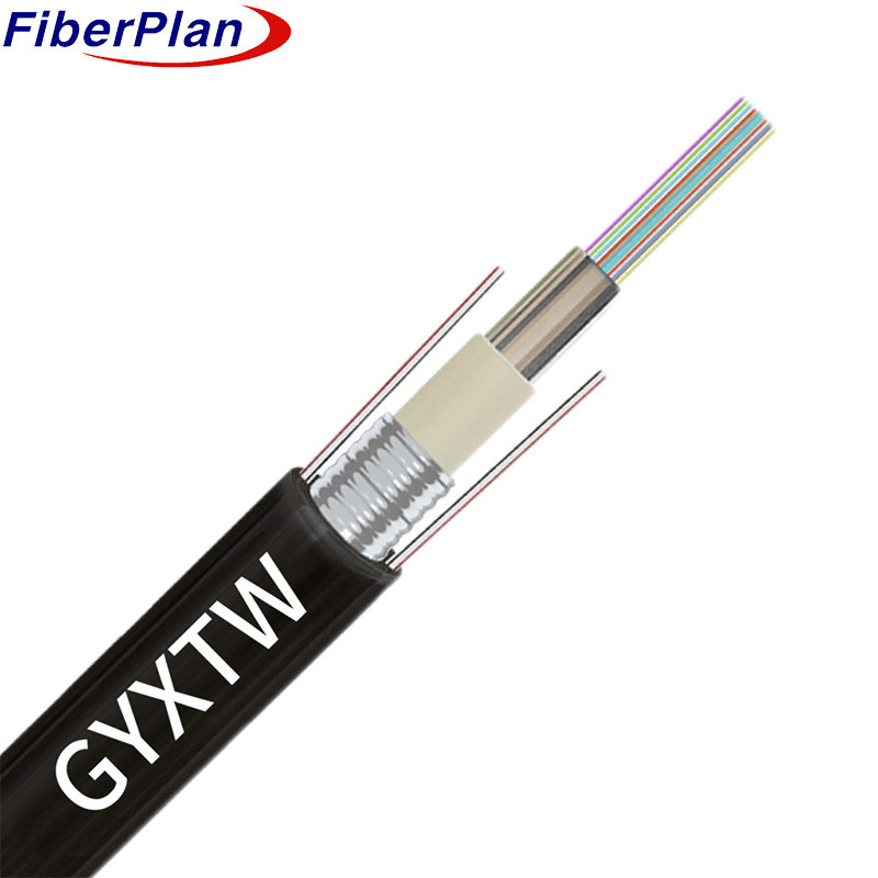 Outdoor Armored GYXTW G652D Singlemode 6 To 24 Core Fiber Optic Cable