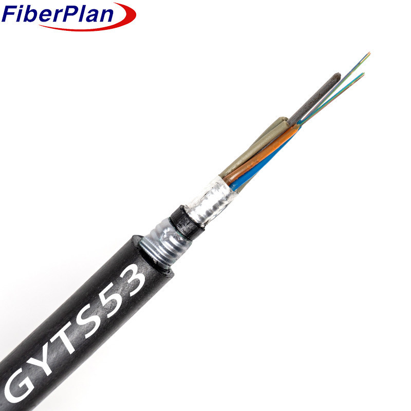 High Quality 2-144 Cores GYTS53 Underground Direct Burial Armored Fiber Optic Cable