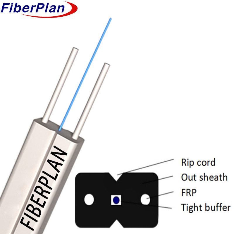 1 Core Tight Buffer Indoor FTTH Drop Fiber Optic Cable LSZH Sheath