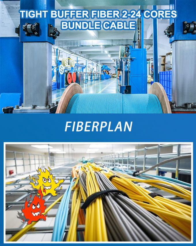 Tight Buffer Fiber Duplex Indoor Cable GJFJV Duplex Fiber Optic Indoor ...