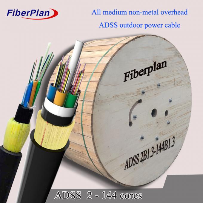 Overhead Double Jacket Multi Cores Multimode ADSS Fibra Optic Cable